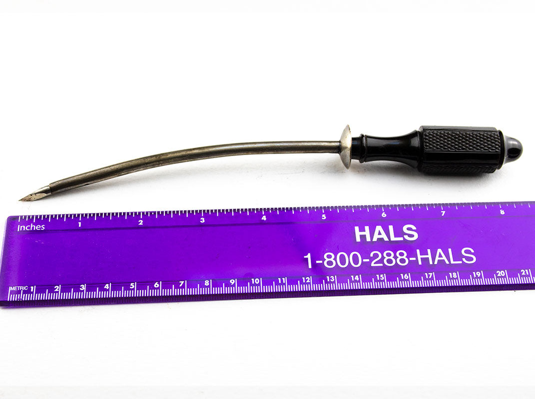 #12 Curved Bladder Trocar with Checkered Ebony Handle