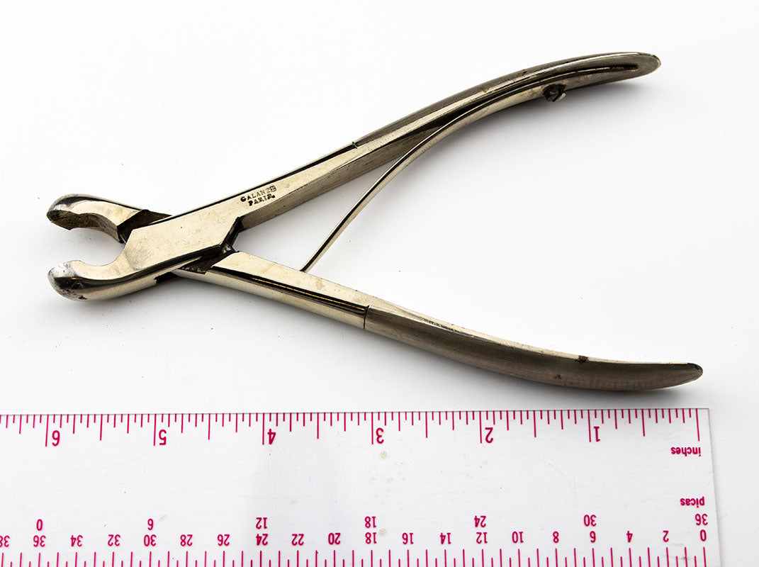 Curved Bone Forcep. Marked Galante, Paris
