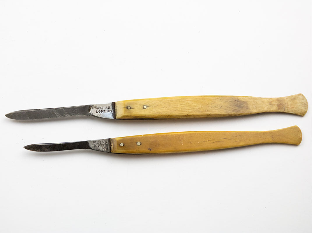 Ivory Handled Scalpels marked Weiss